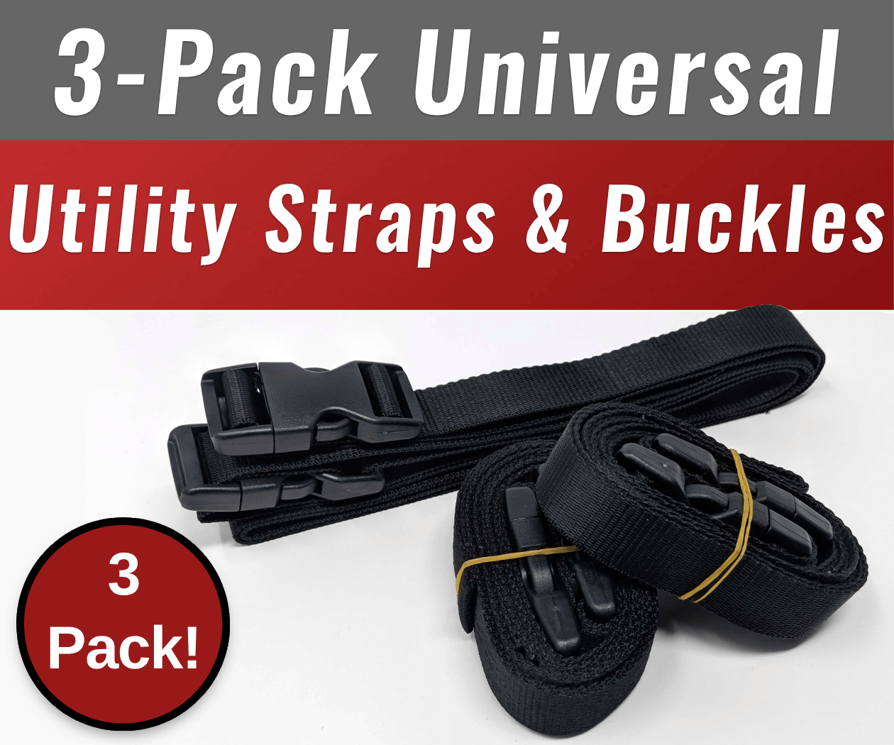 3 Pack Universal Utility Straps and Buckles | CarCovers.com